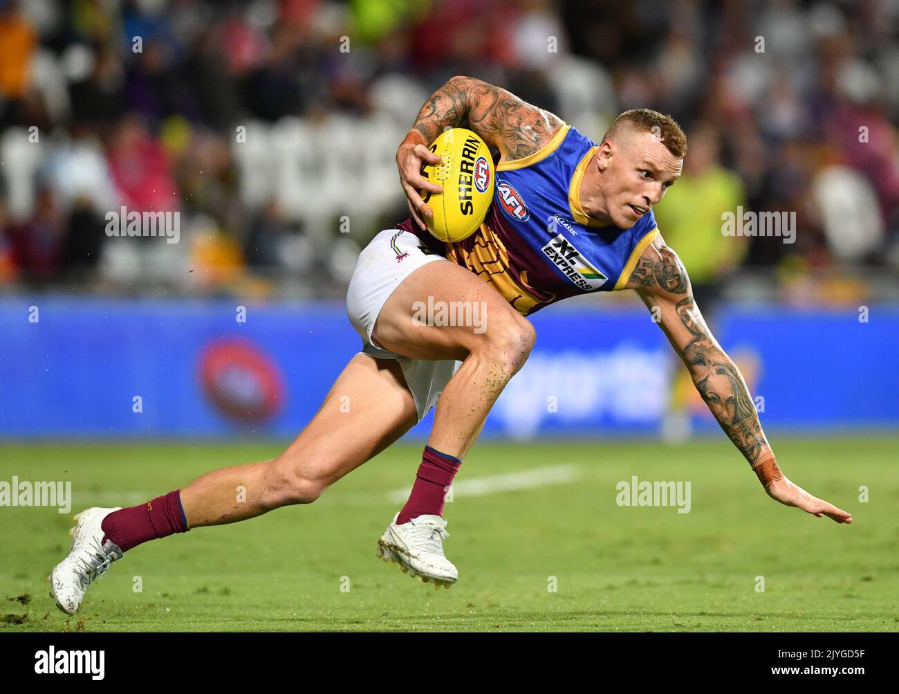 Mitch Robinson of the Lions in action during the Round 17 AFL match ...