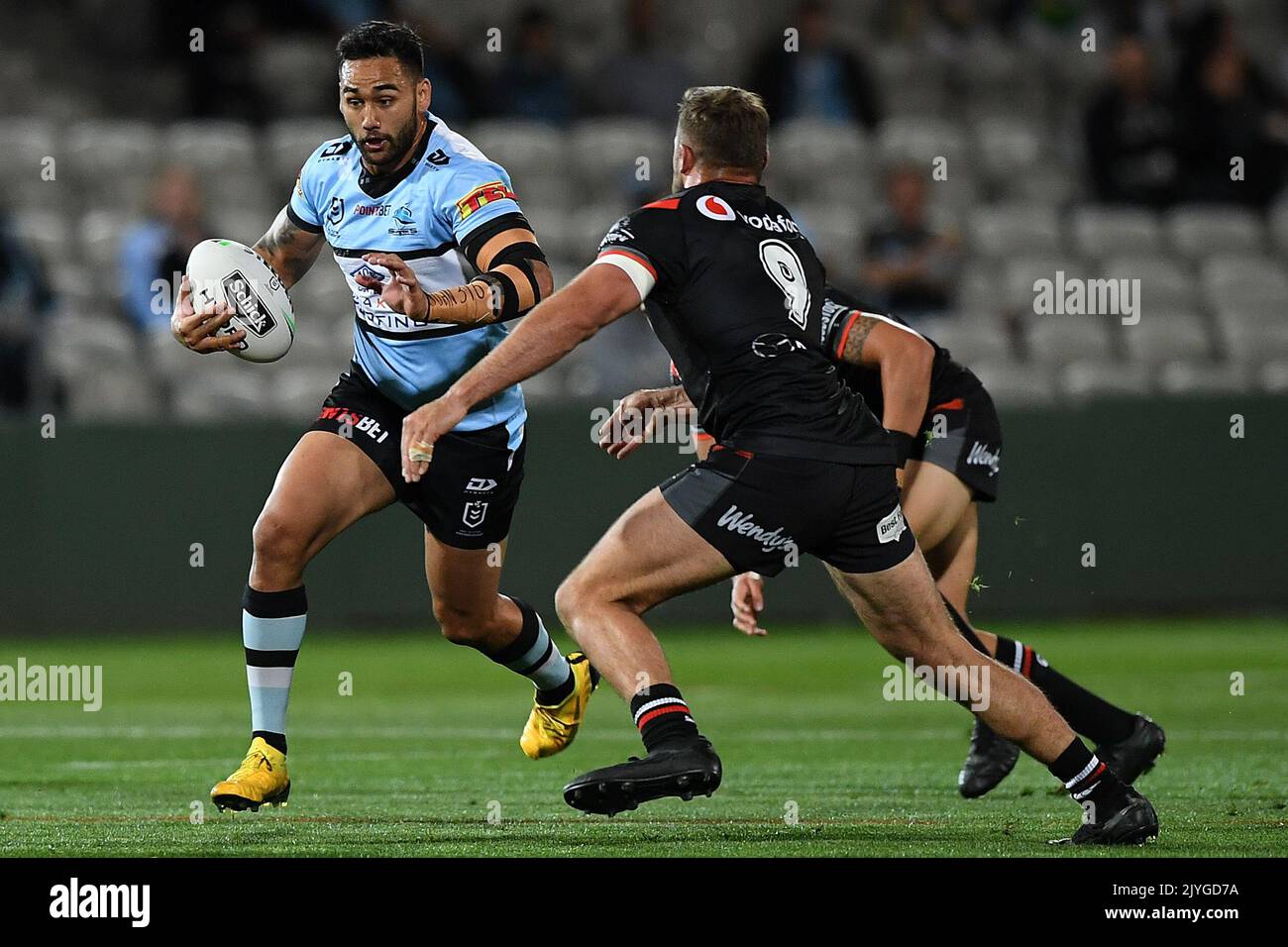 Briton Nikora of the Sharks during the Round 18 NRL match between the ...