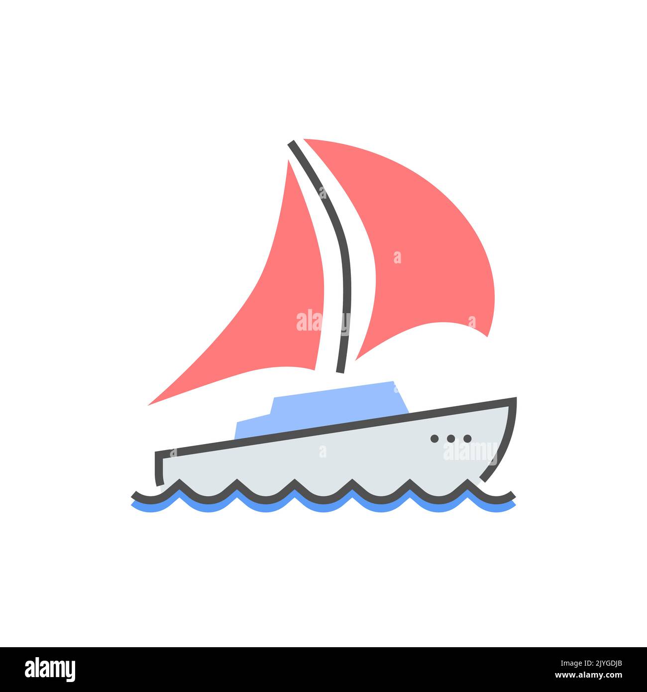 Yacht Icon. Yacht Related Vector Flat Icon Stock Vector Image & Art - Alamy