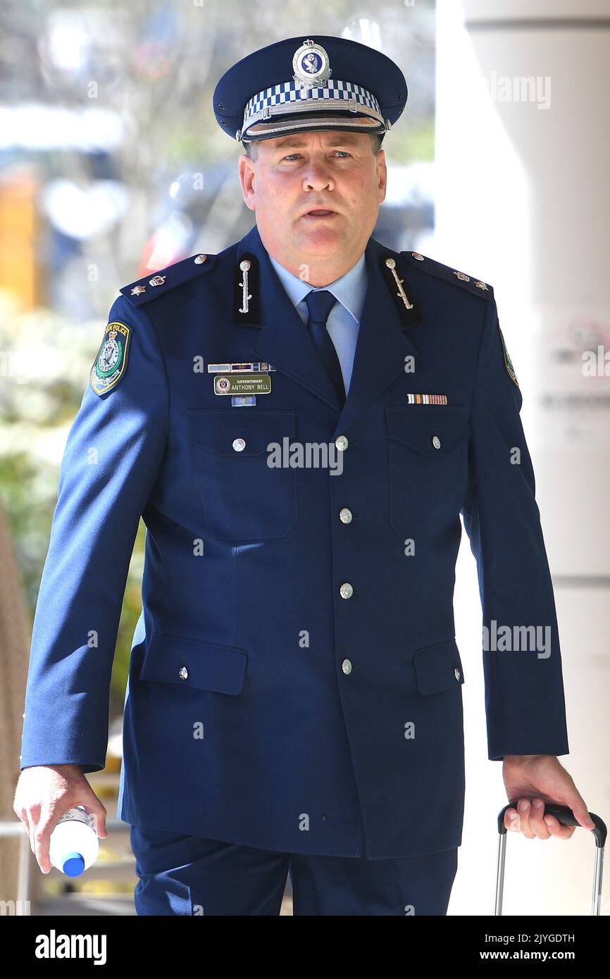NSW Police Superintendent Anthony Bell arrives at the NSW Coroners ...