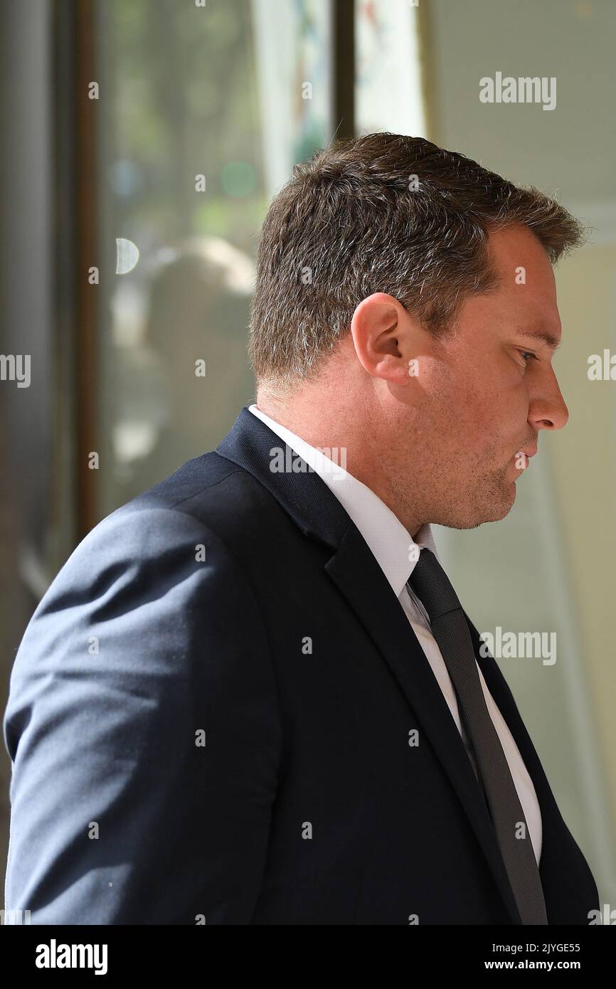 Ben Fenner arrives at the Downing Centre District Court in Sydney ...