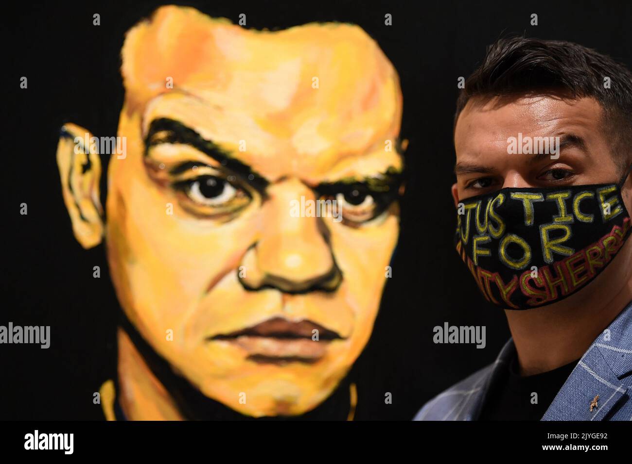 Meyne Wyatt poses for a photo with his Packing Room Prize-winning self ...