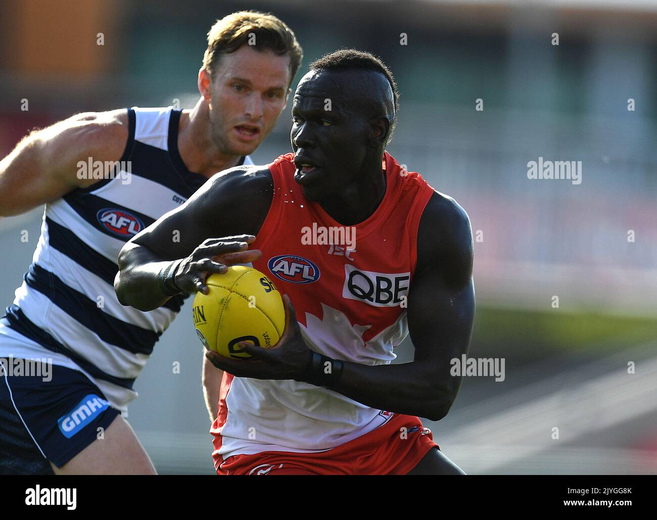 Aliir Aliir of the Swans during the Round 18 AFL match between the ...