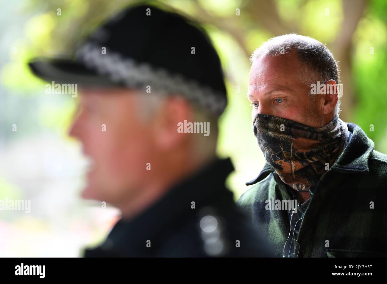 Shane Wall father of William Wall looks on during a press conference at ...