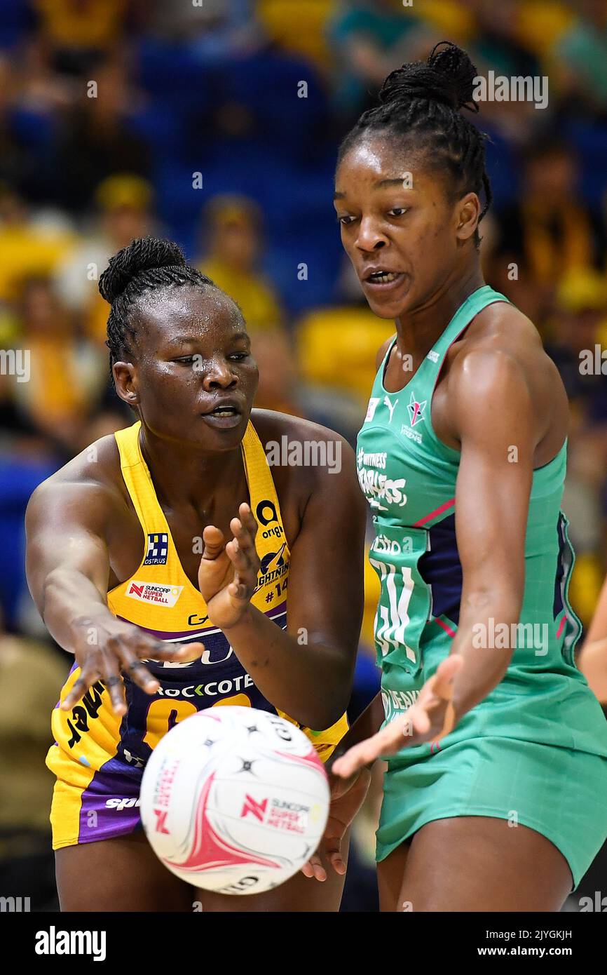 Peace Proscovia of the Lightning and Kadie-Ann Dehaney of the Vixens ...