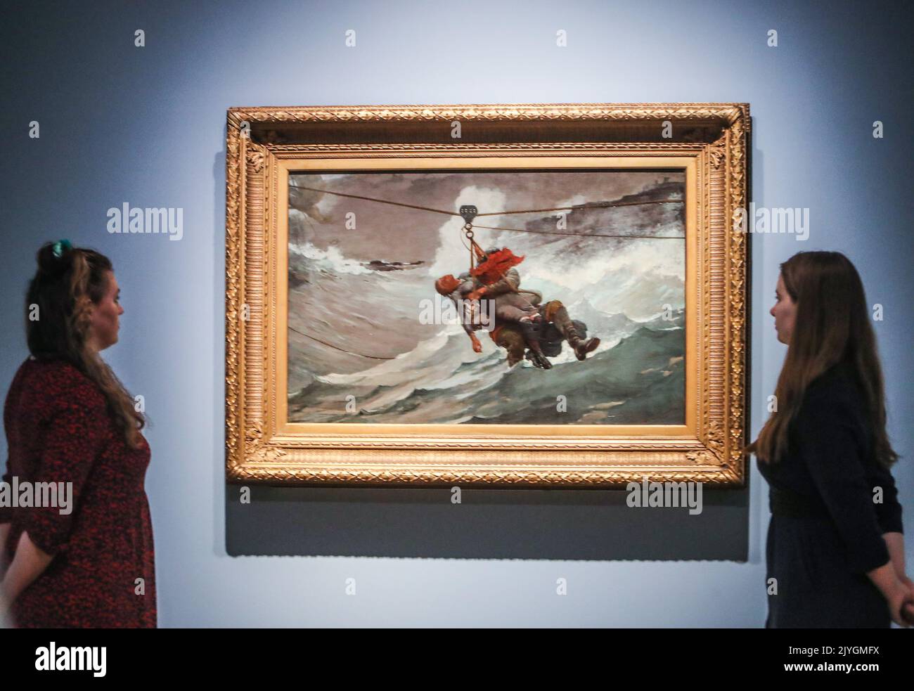 London UK 08 Sep 2022 Winslow Homer , The Lifeline,1884,oil on canvas ...