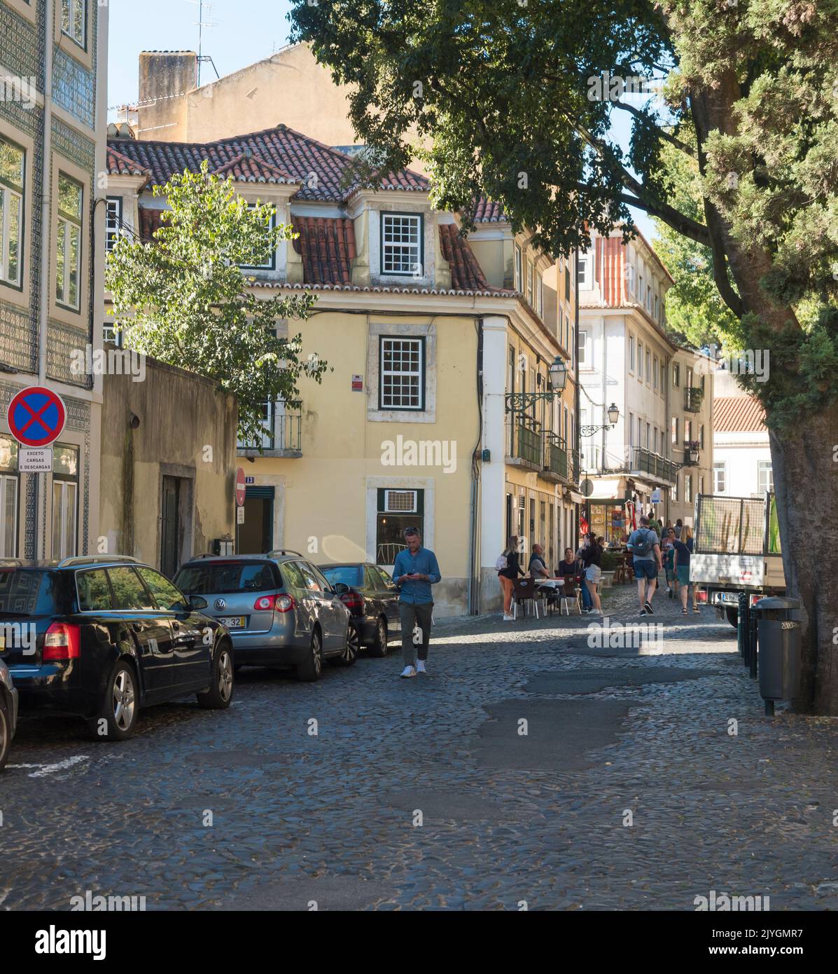 Lisbon, Portugal, October 24, 2021: View of Lisbon street leading to ...