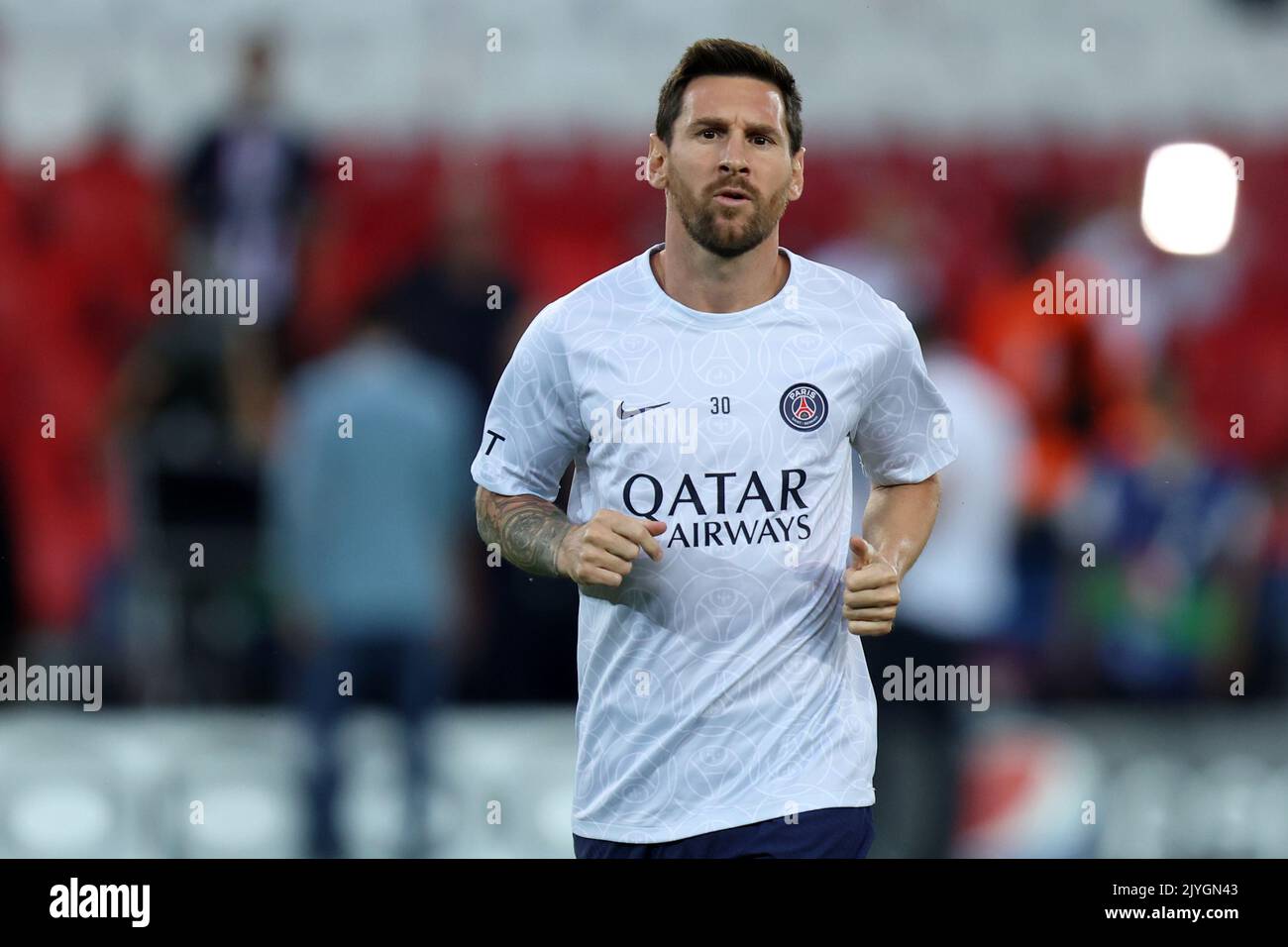 Lionel Messi of Paris Saint-Germain Fc during warm up before the Uefa ...