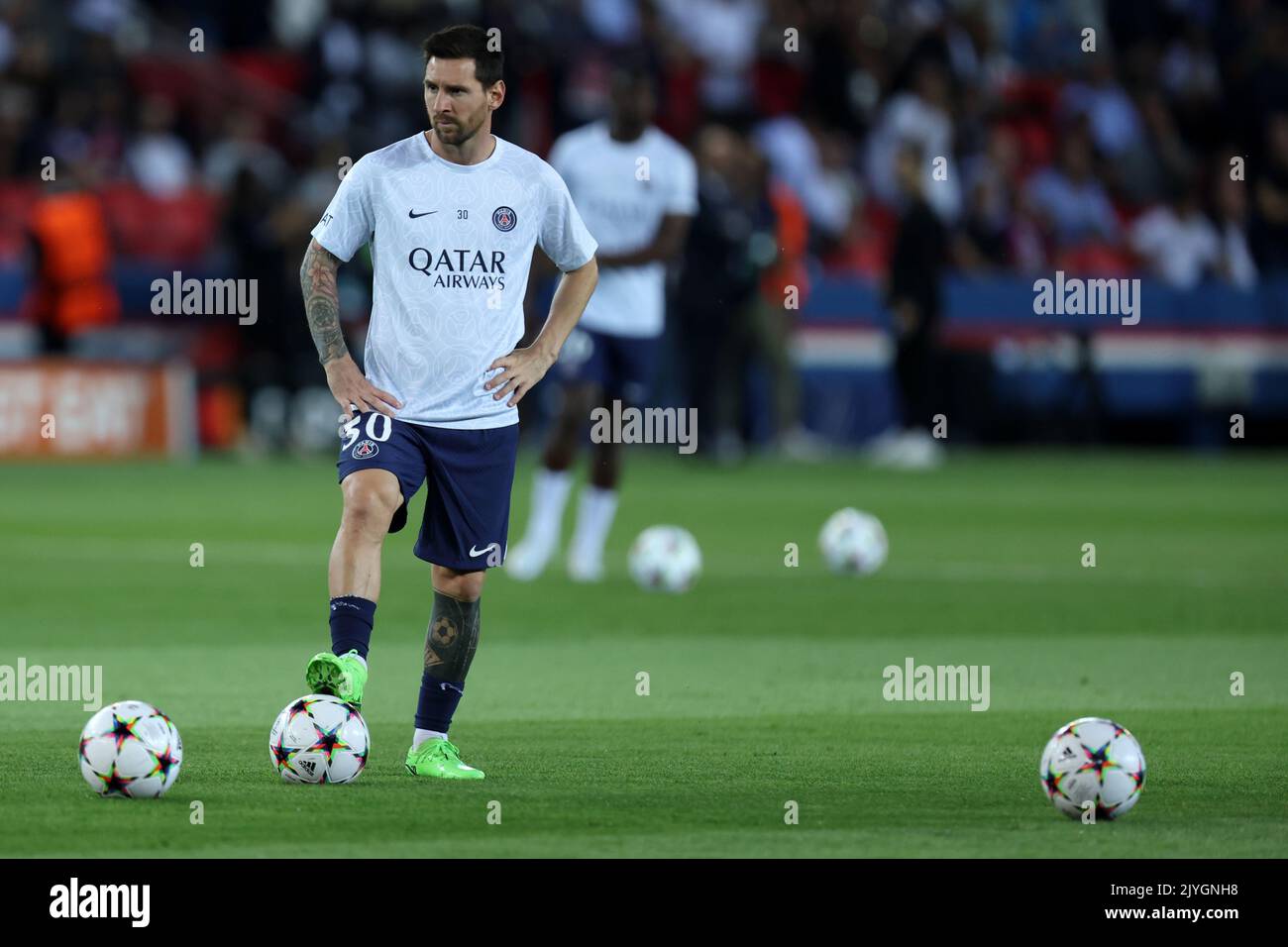 Lionel Messi of Paris Saint-Germain Fc during warm up before the Uefa ...