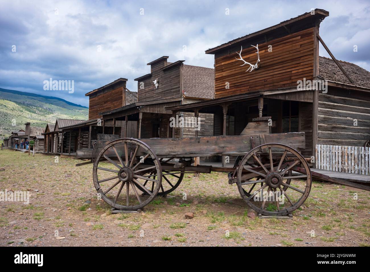 Under overcast skies of Cody, Wyoming lies the remnants of an old town ...