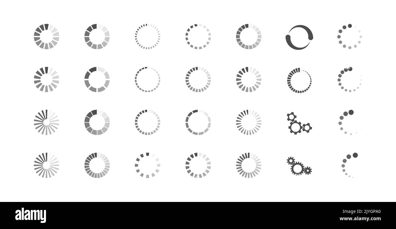 Download sign set. Load icons set. Load system. Data load. Loading bar ...