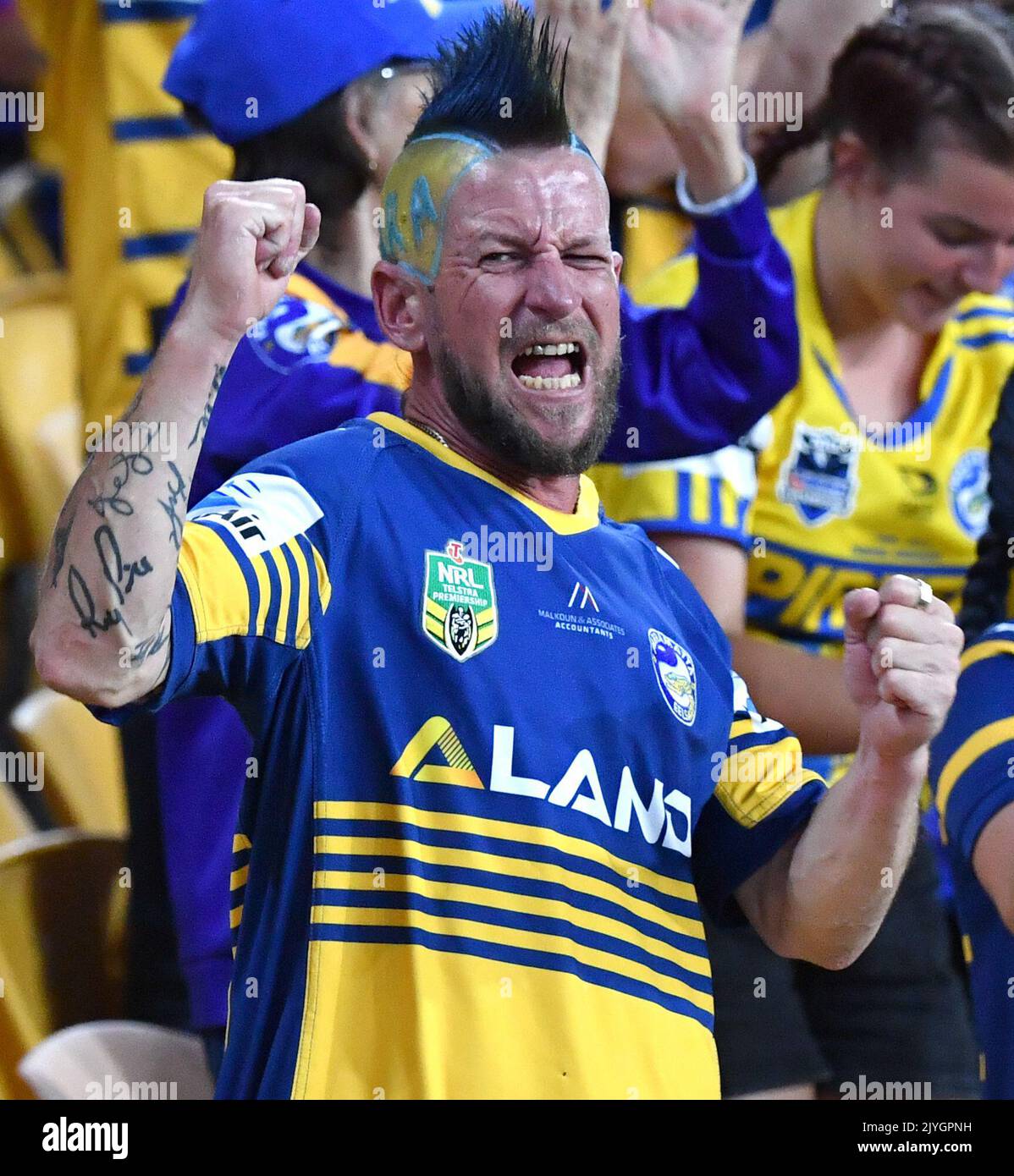 An Eels fan is seen during the Qualifying Final 2 NRL match between the ...