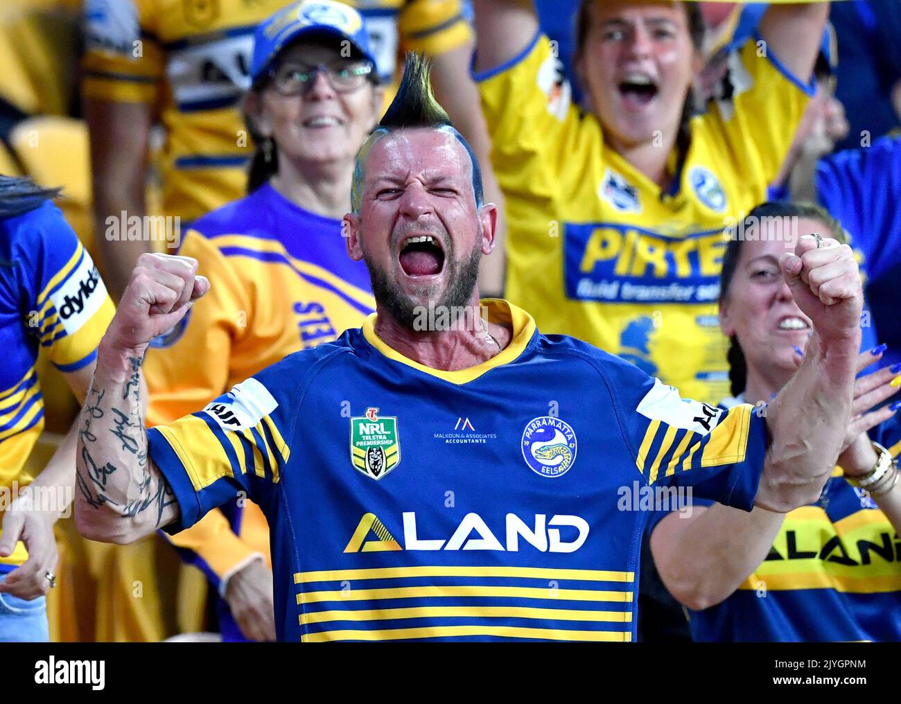 An Eels fan is seen during the Qualifying Final 2 NRL match between the ...
