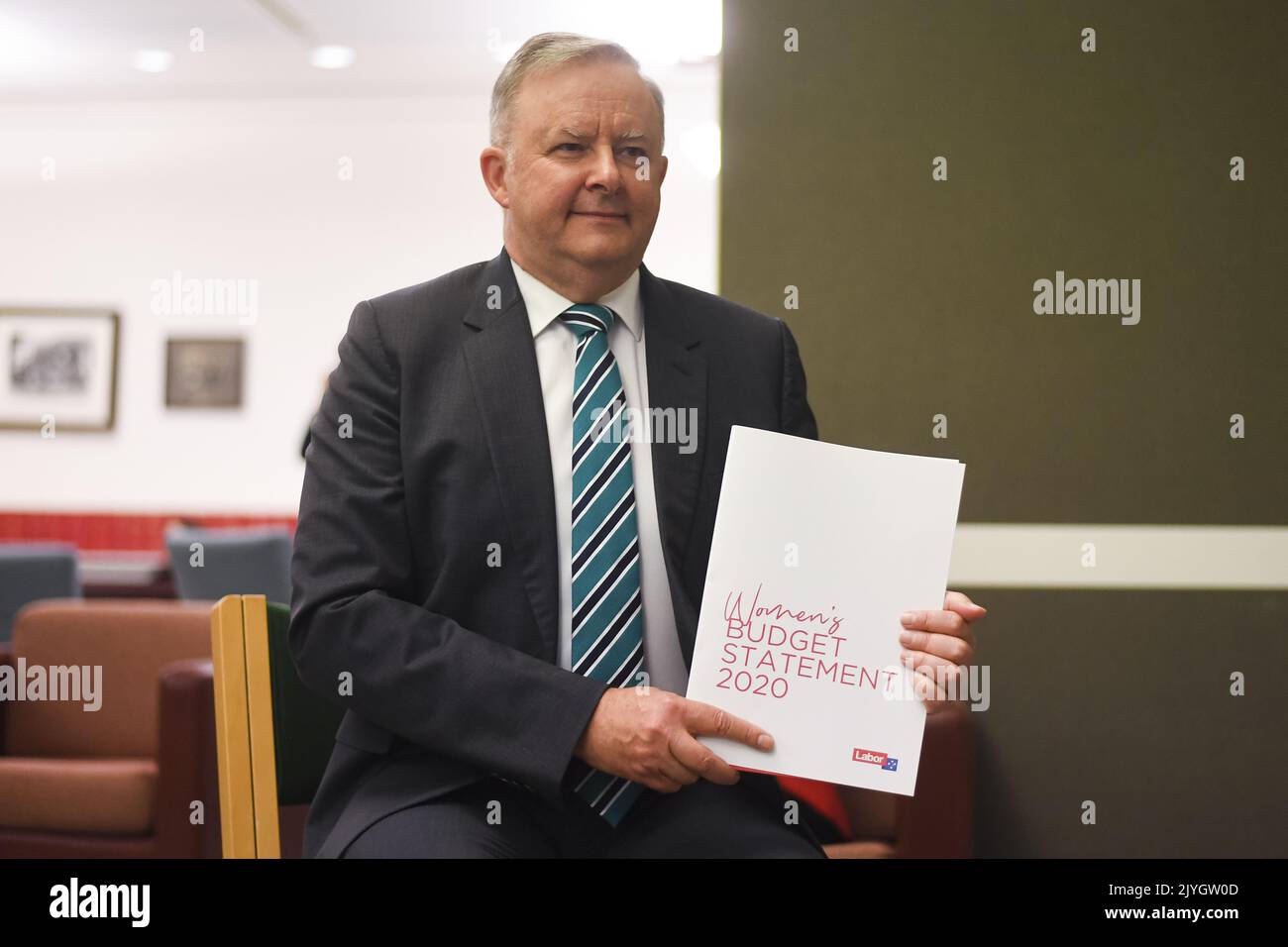Australian Opposition Leader Anthony Albanese holds the Women’s Budget ...