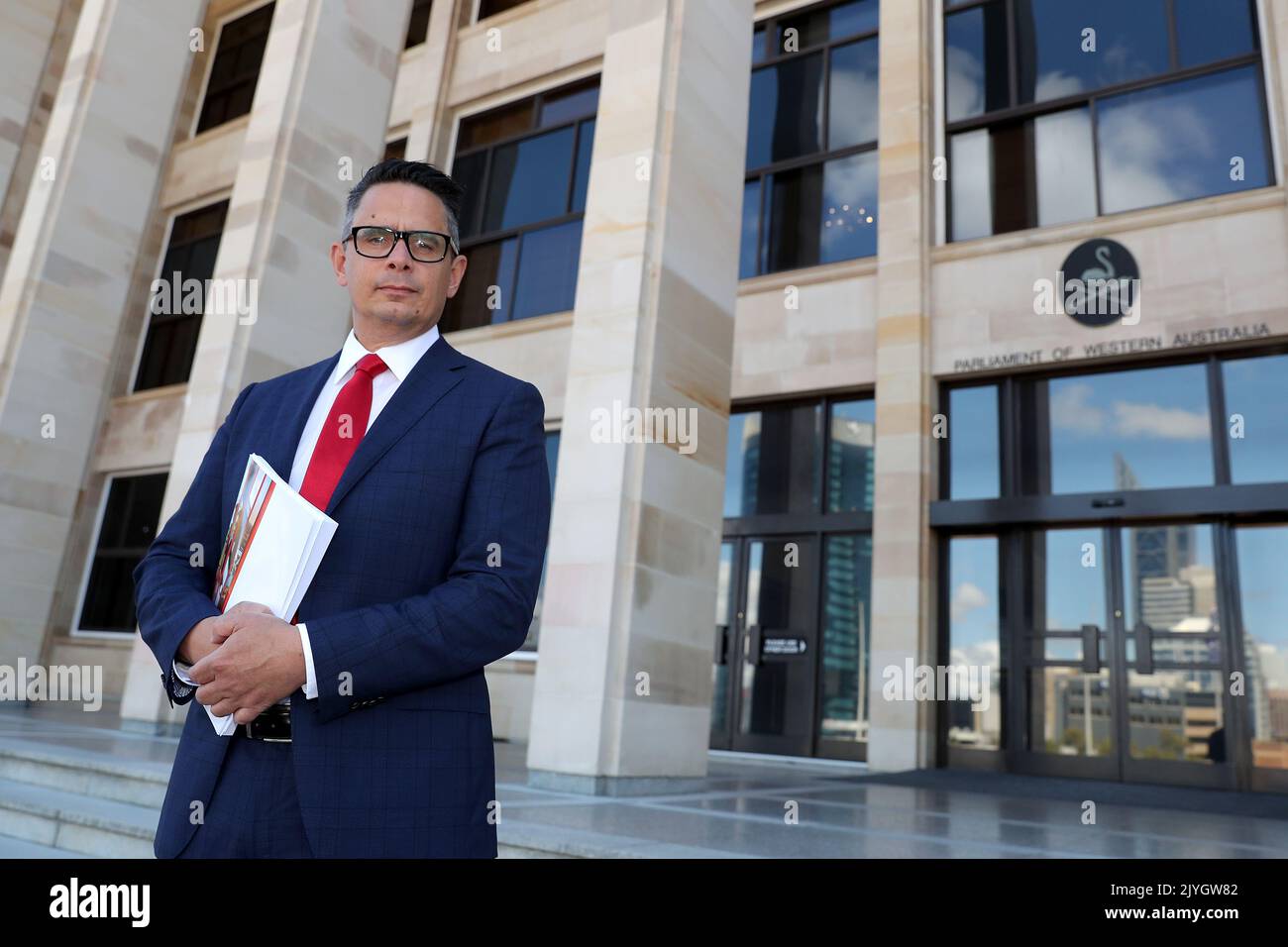 Western Australian Treasurer Ben Wyatt poses for a photograph outside ...