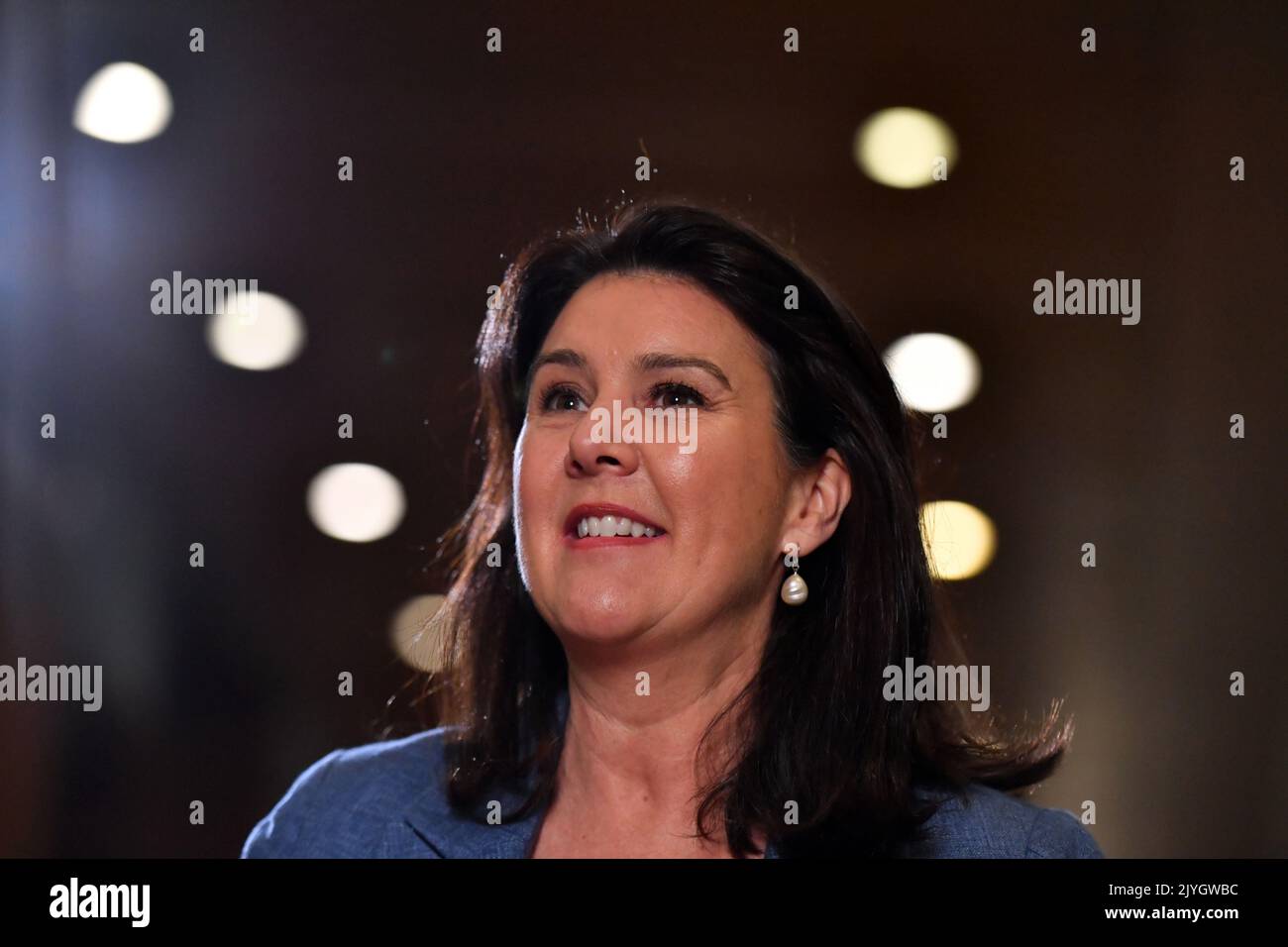 Assistant Minister for Superannuation Jane Hume at a press conference ...