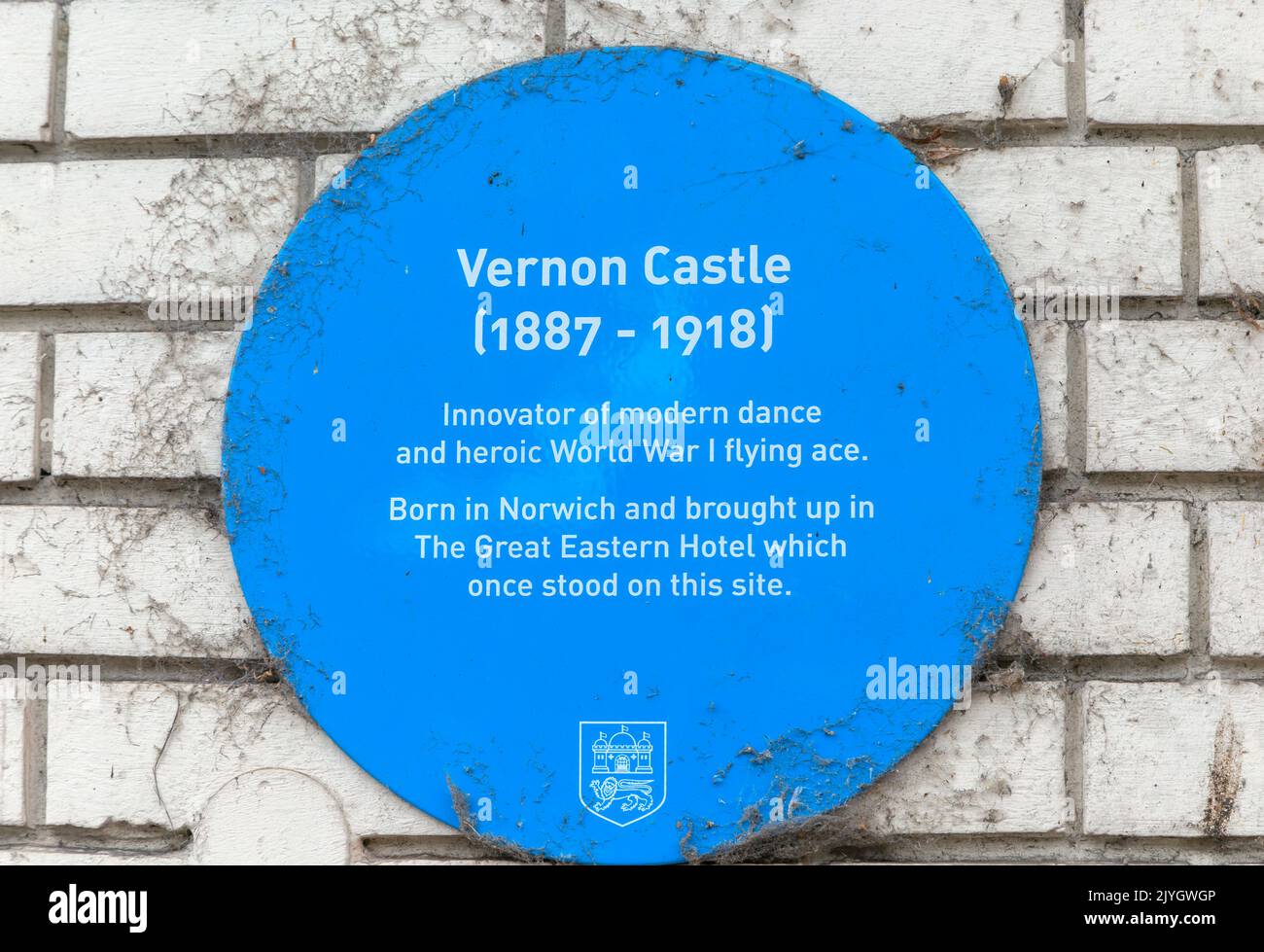 Blue plaque for Vernon Castle 1887-1918, flying ace and dancer, Norwich ...