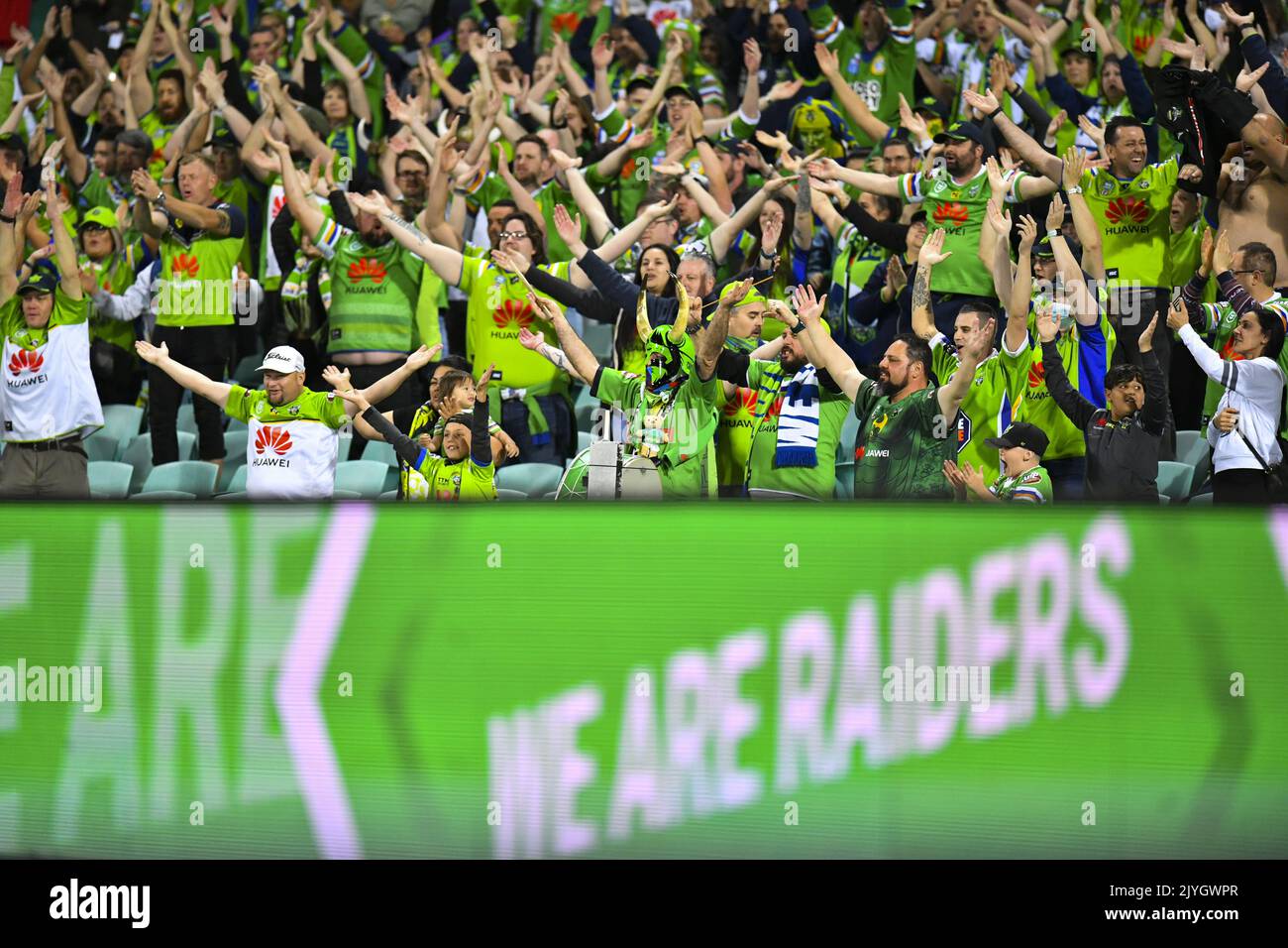 Canberra Raiders fans show support during the first NRL Semi Final ...