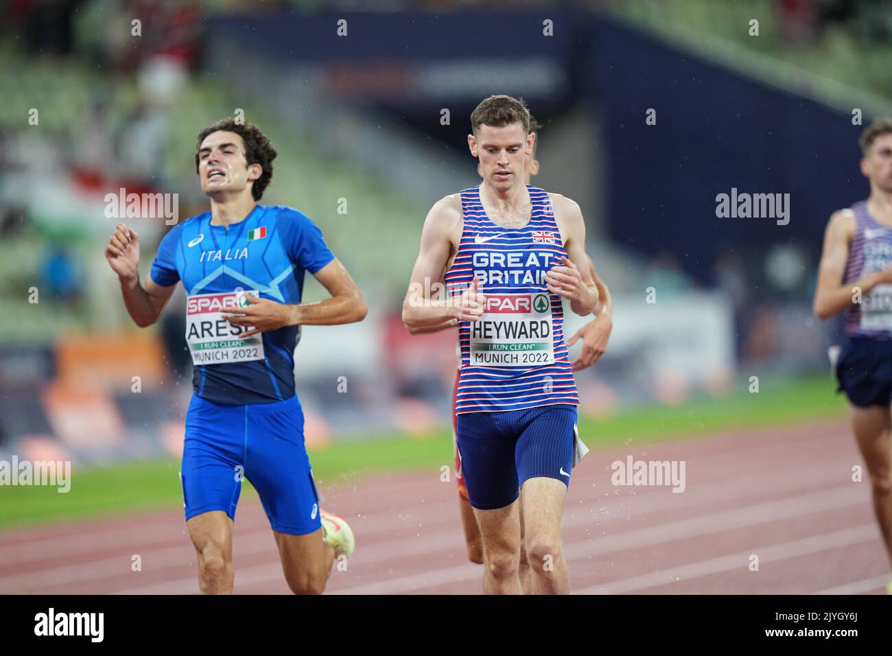 Jake Heyward participating in the 1500 meters of the European Athletics ...