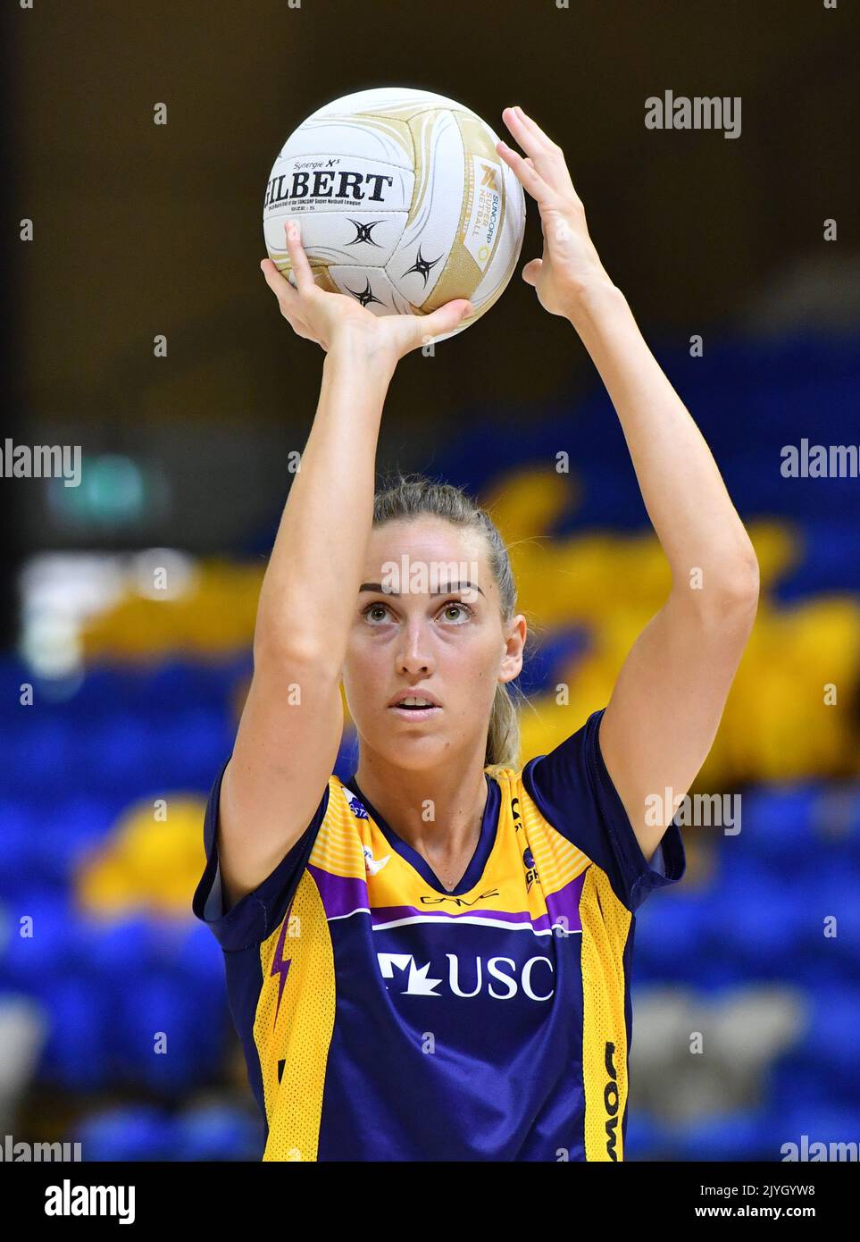 Cara Koenen of the Lightning is seen warming up before the Super ...