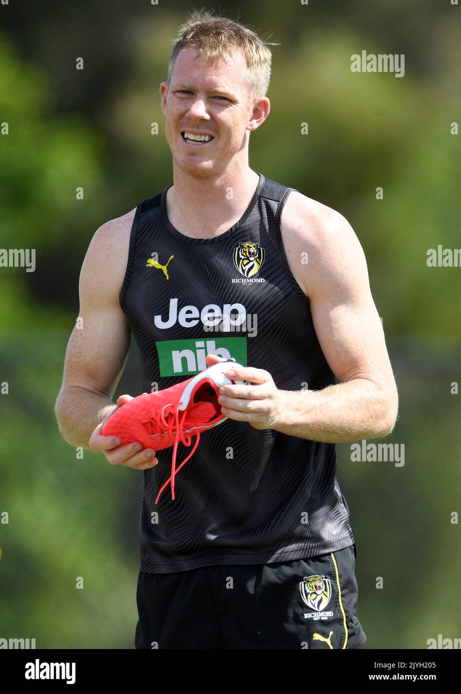 Jack Riewoldt is seen during Richmond Tigers training session at ...