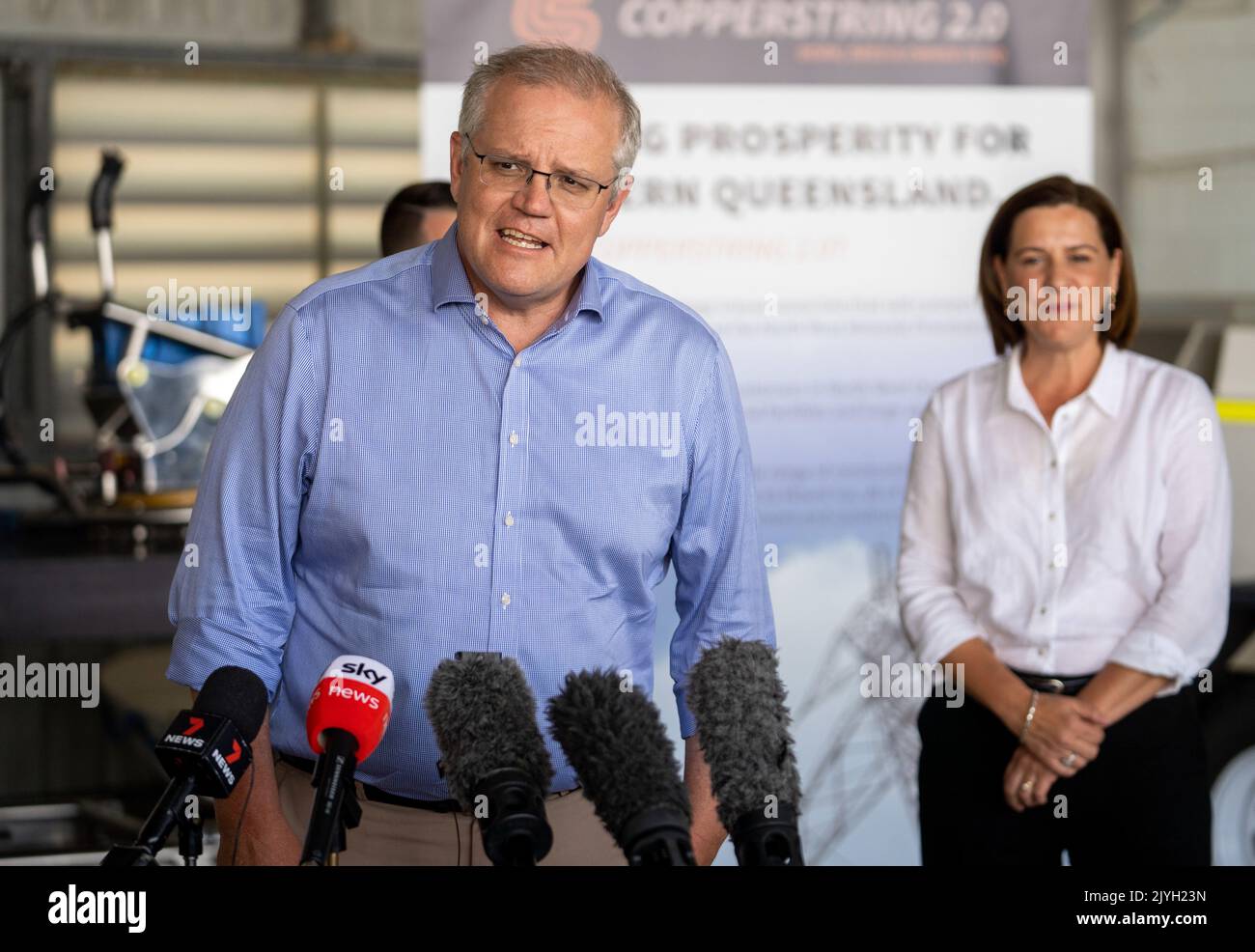 Prime Minister Scott Morrison and QLD LNP leader Deb Frecklington ...