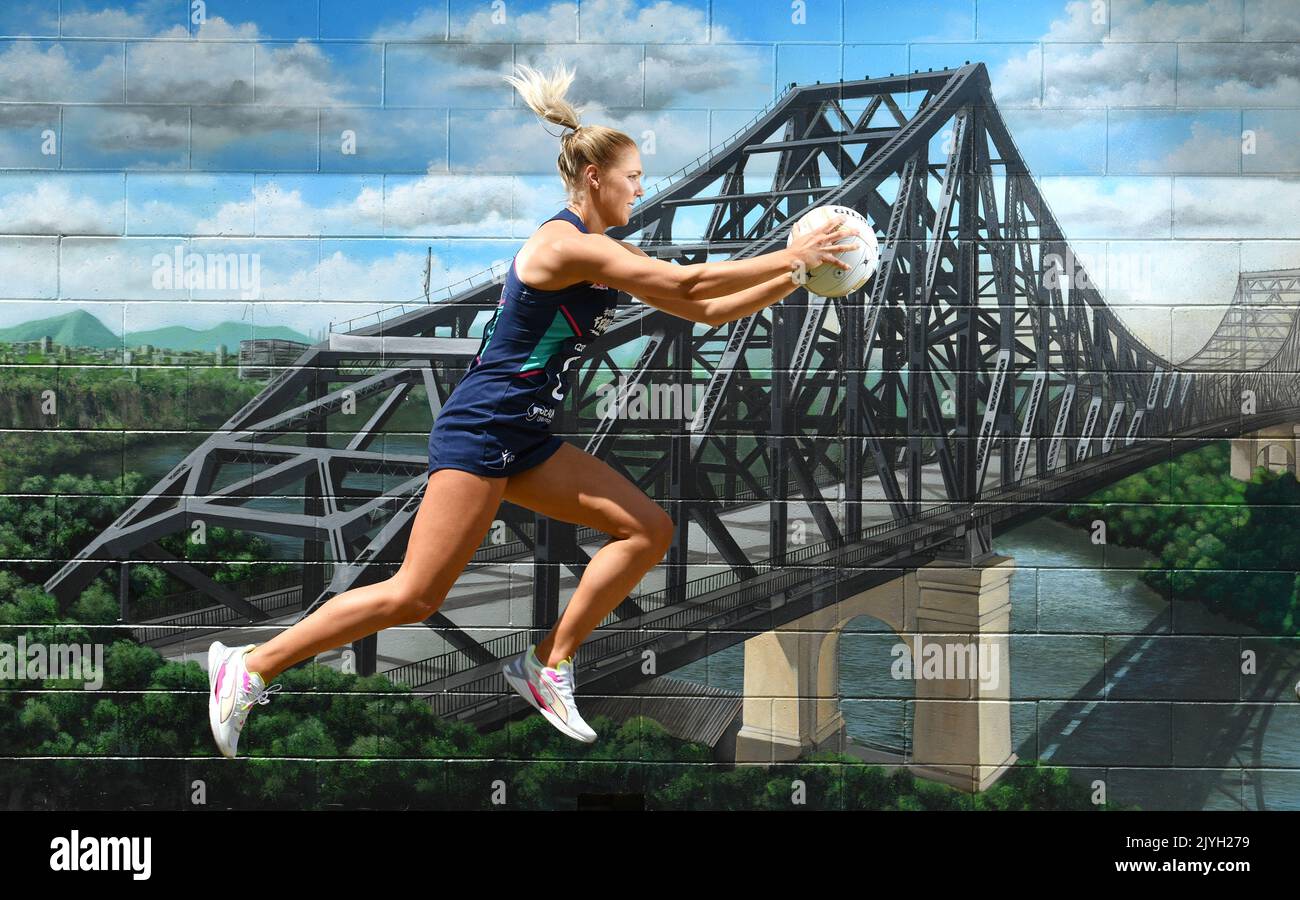 Melbourne Vixens co-captain Kate Moloney is seen posing for a ...