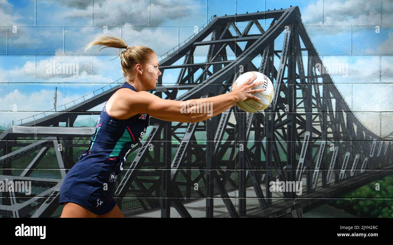 Melbourne Vixens co-captain Kate Moloney is seen posing for a ...