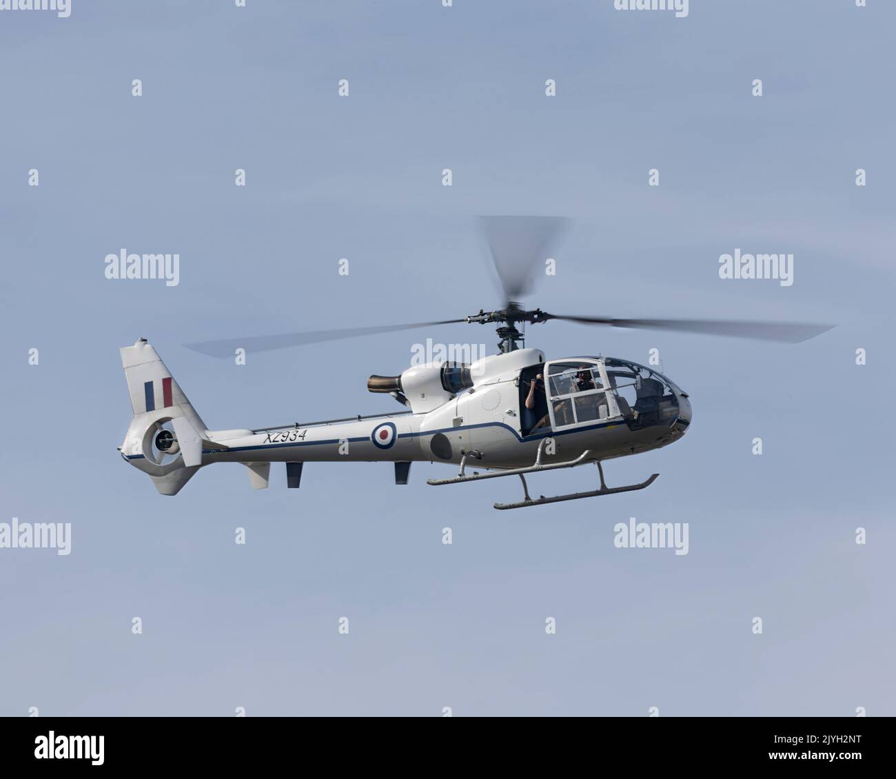 A preserved Westland Gazelle helicopter flying at the 2022 Royal ...