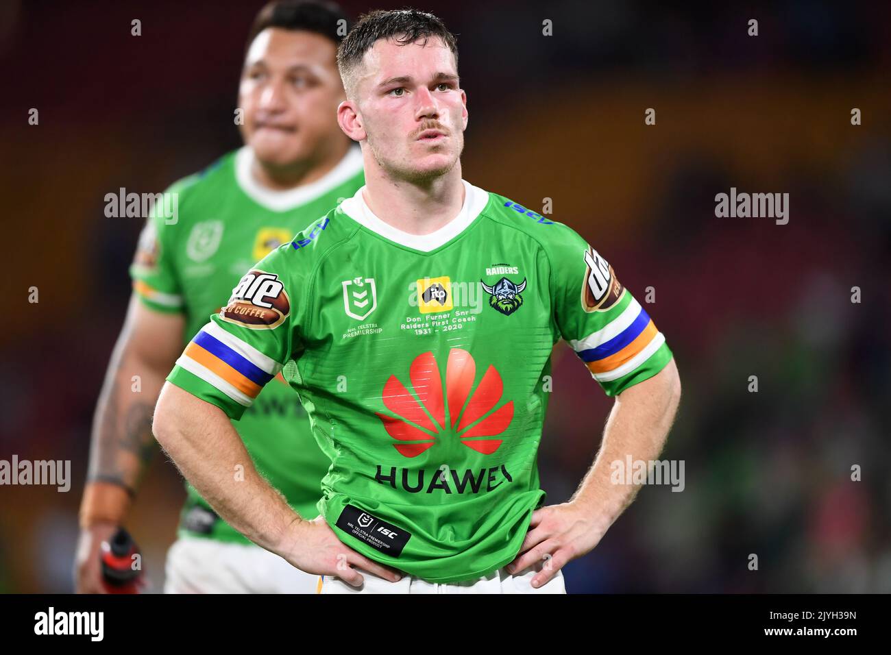 Tom Starling of the Raiders reacts following his team’s loss in the ...