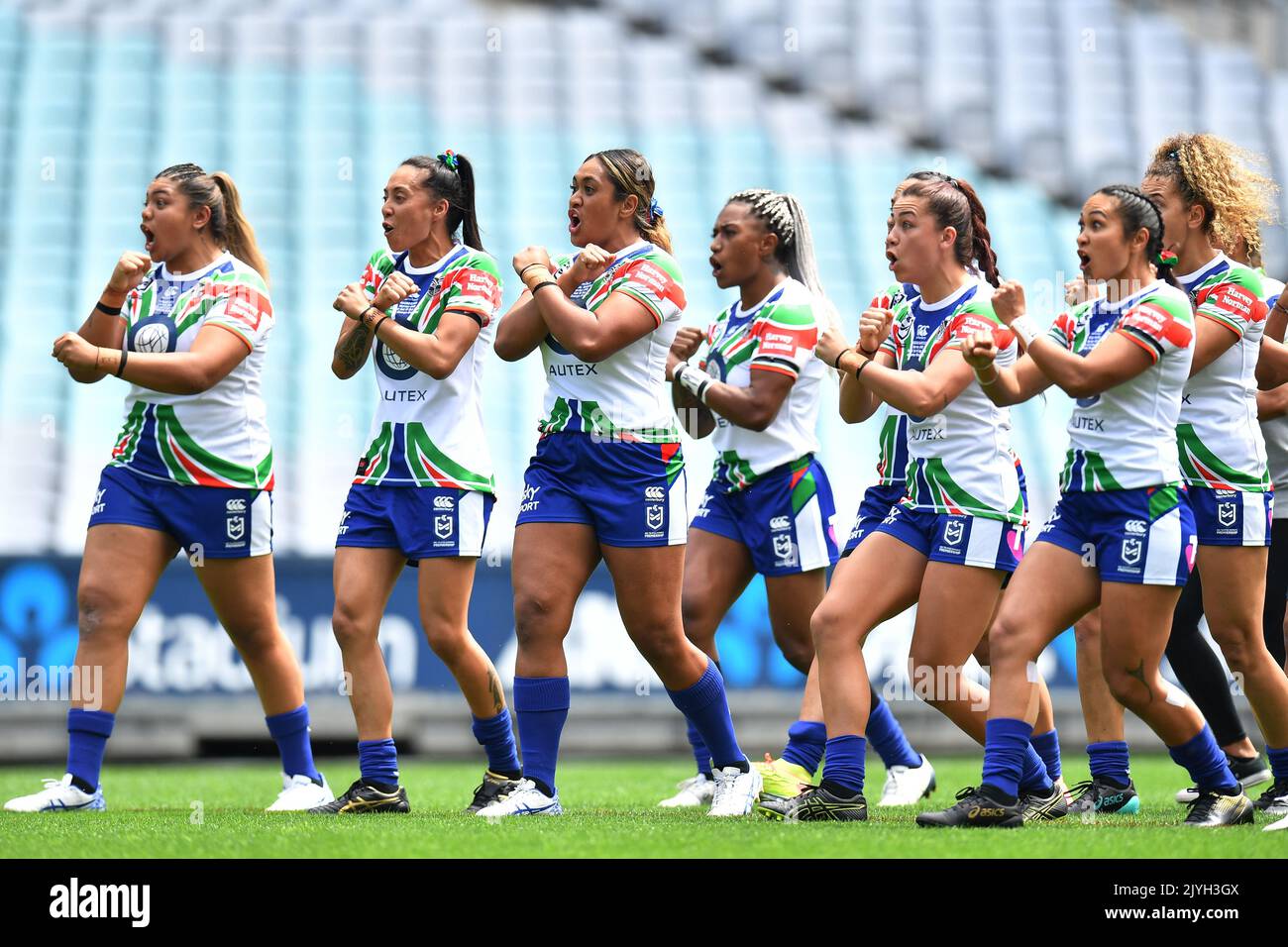The Warriors perform the haka during the NRLW match between the St ...