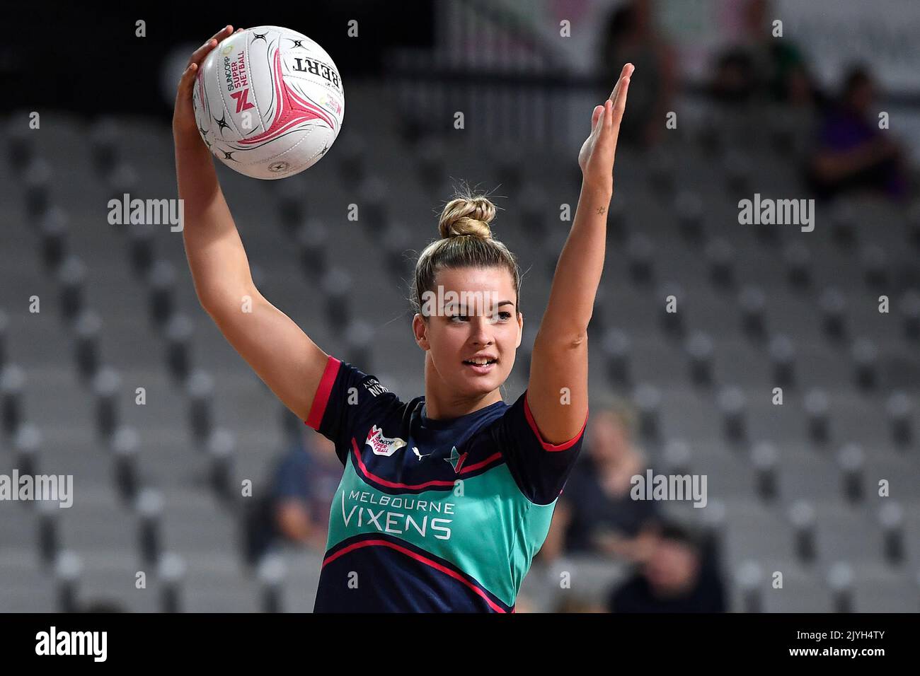 Allie Smith of the Vixens warms up during the Super Netball Grand Final ...