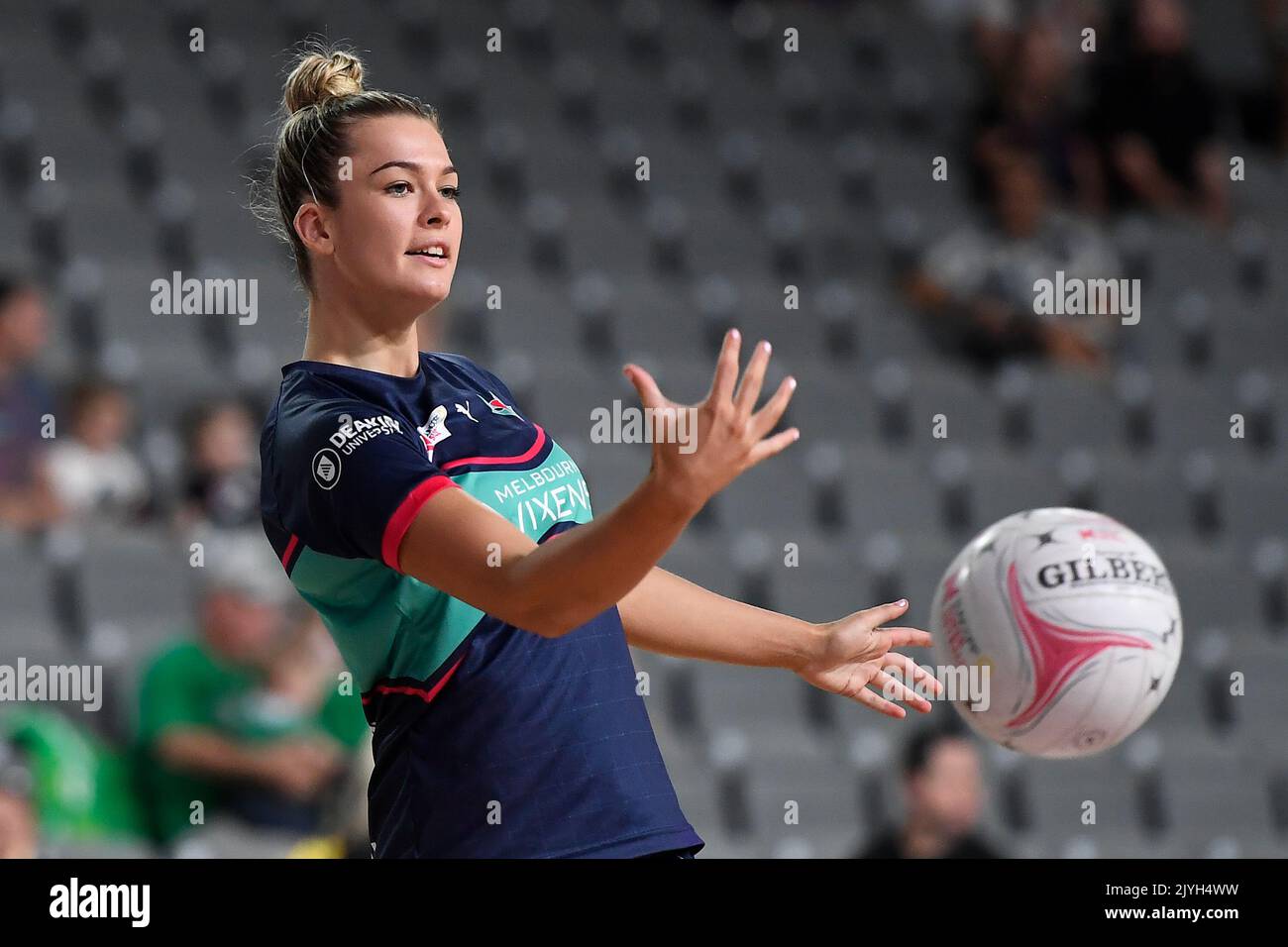 Allie Smith of the Vixens warms up during the Super Netball Grand Final ...