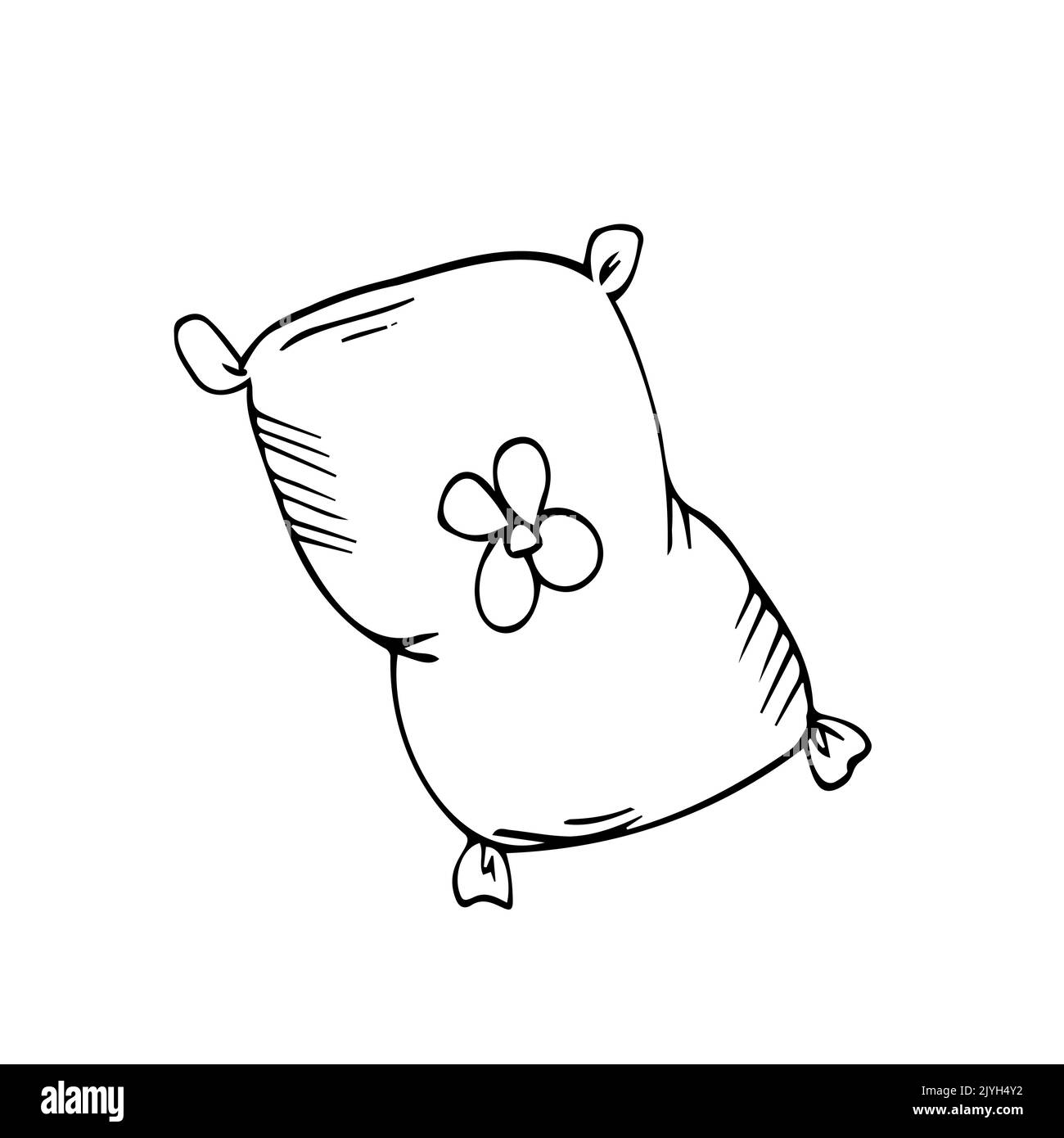 Doodle bag with seeds. hand drawn of a bag with seeds isolated on a ...