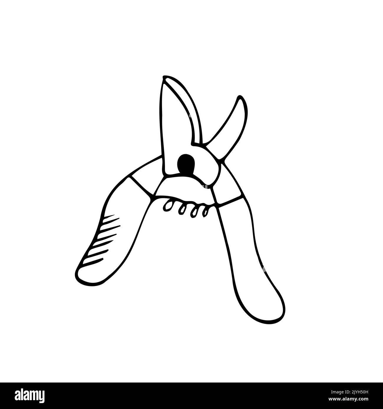 Hand drawn pruner illustration in vector. Doodle pruner illustration in ...