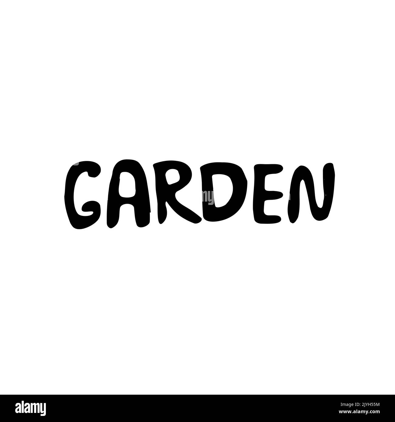 Garden, vector hand lettering on a white background Stock Vector Image ...