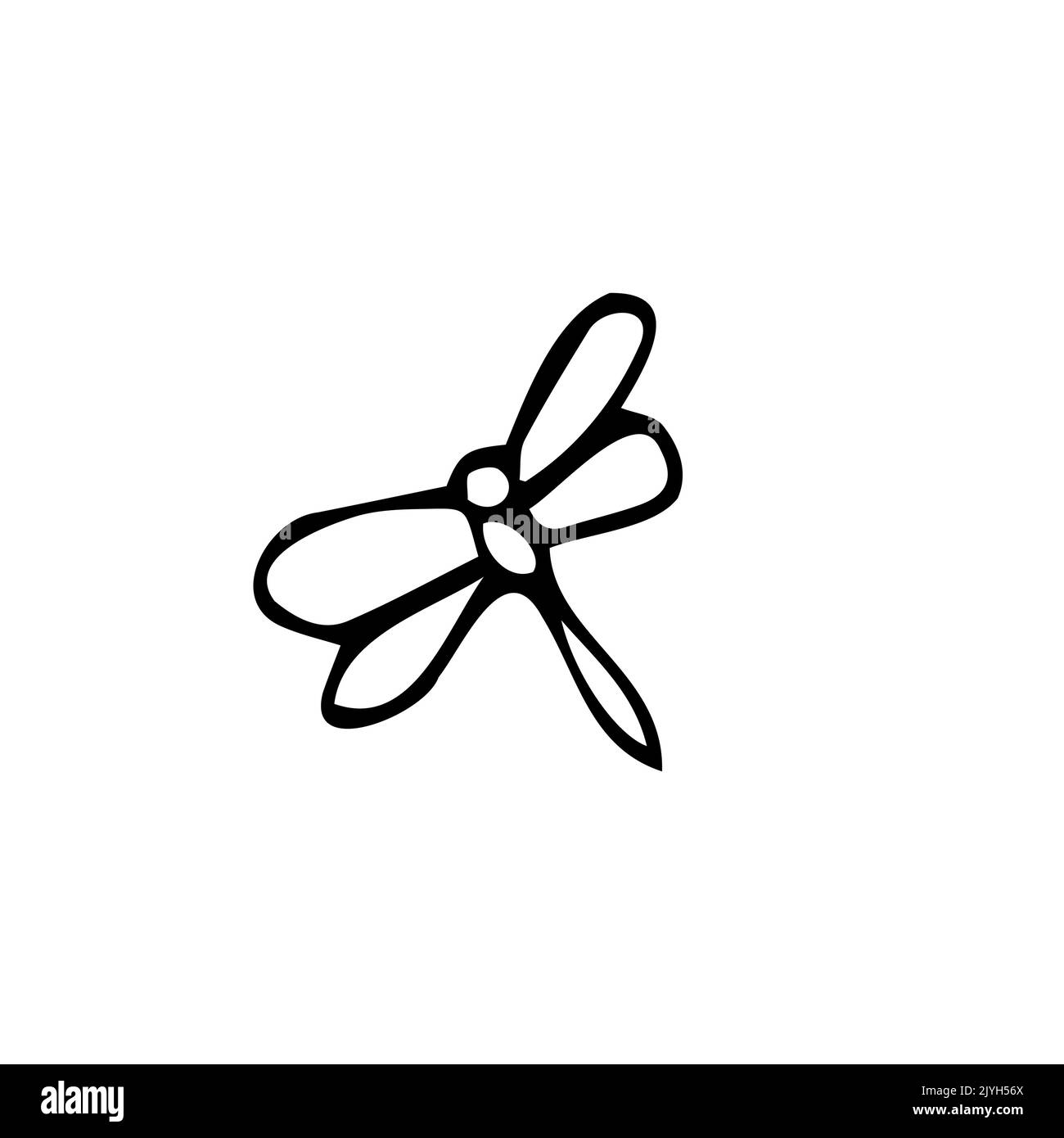 Isolated elements on a white background. Stylized dragonfly. Vector ...