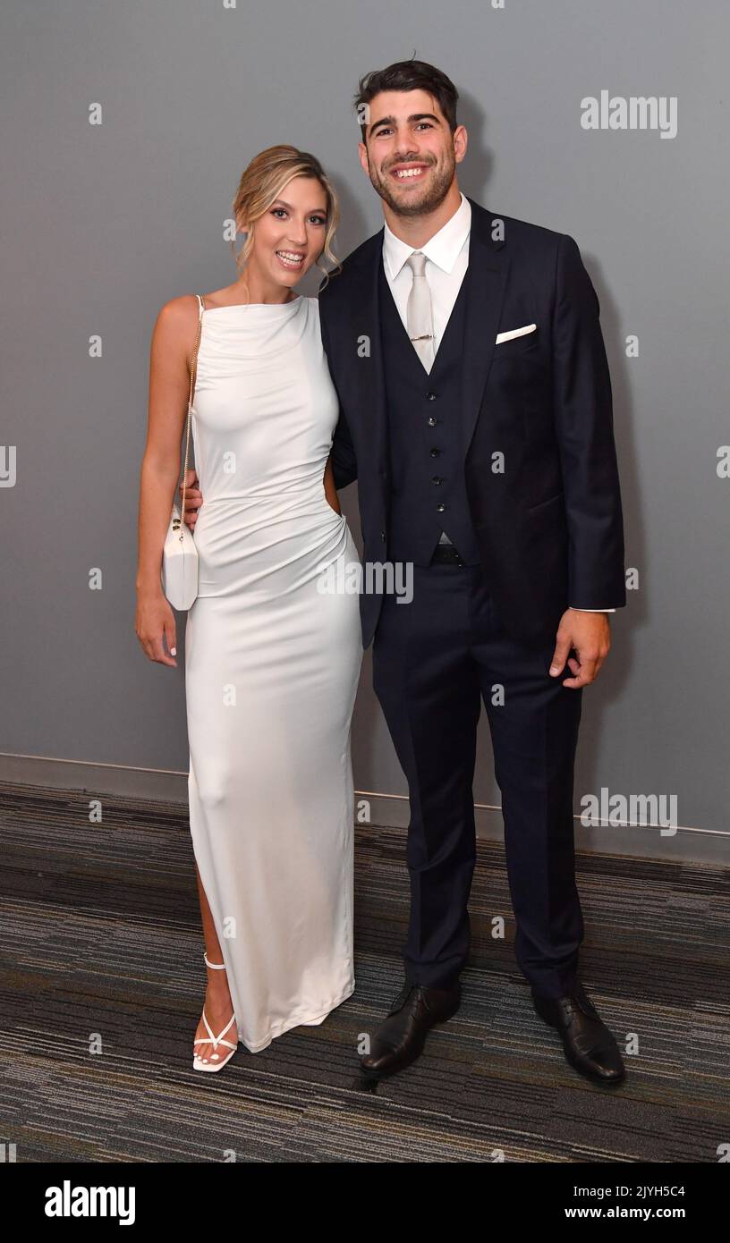 Christian Petracca of the Demons and his partner Isabella Beischer are ...