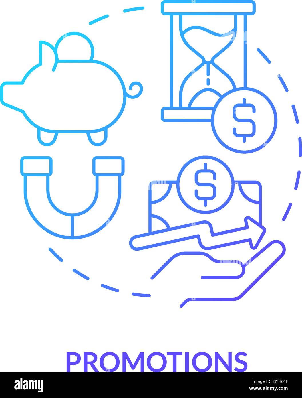 Promotions blue gradient concept icon Stock Vector Image & Art - Alamy