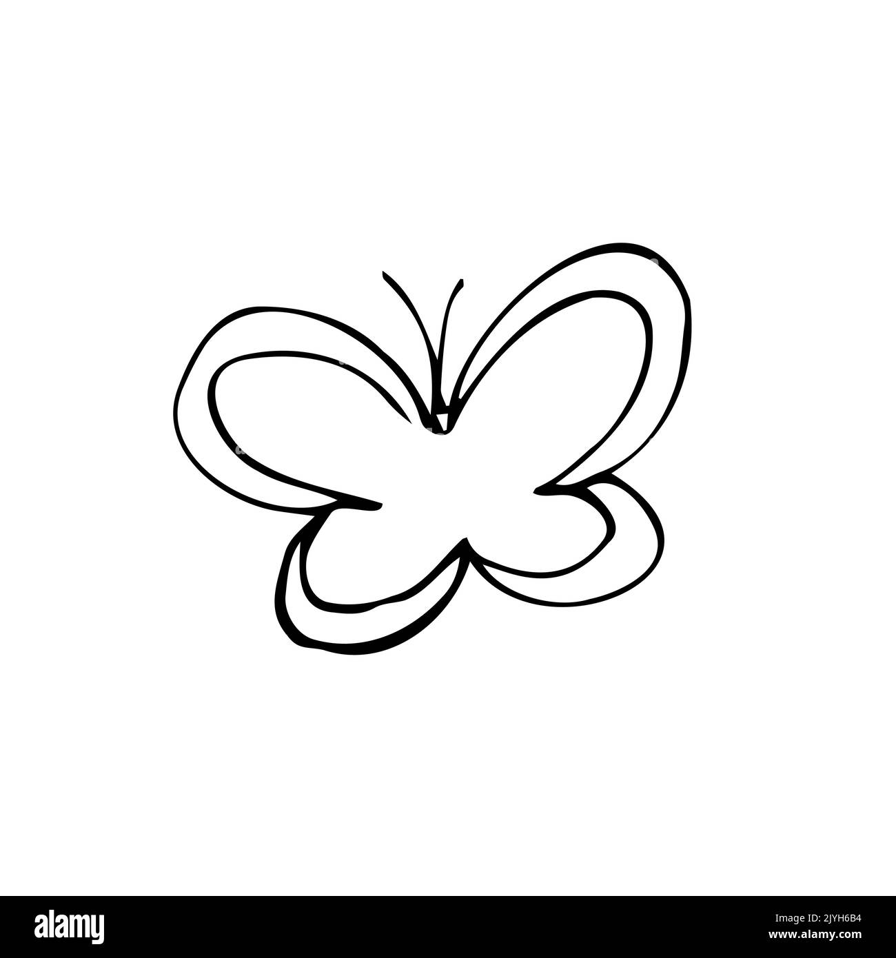 Butterfly Continuous Line Vector Illustration Modern Continuous Line
