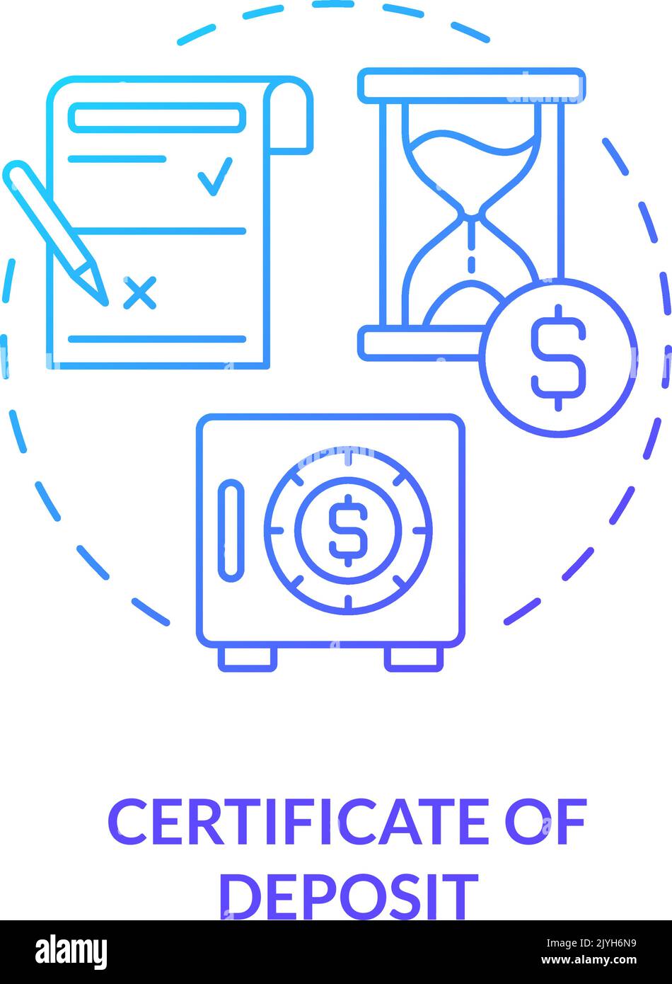 Certificate of deposit blue gradient concept icon Stock Vector Image ...