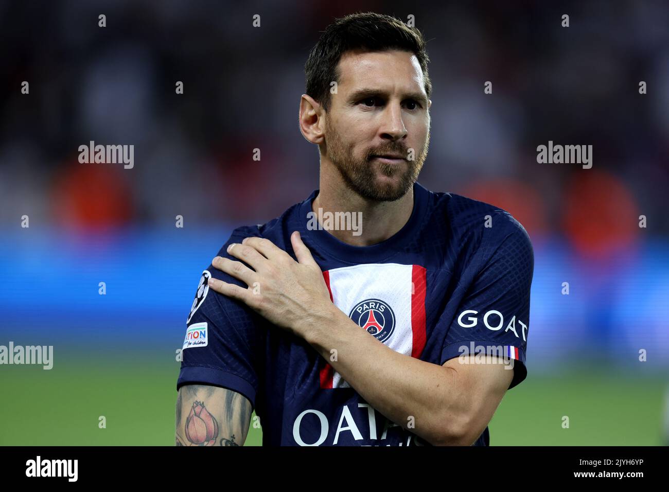 Lionel Messi of Paris Saint-Germain Fc looks on during the Uefa ...
