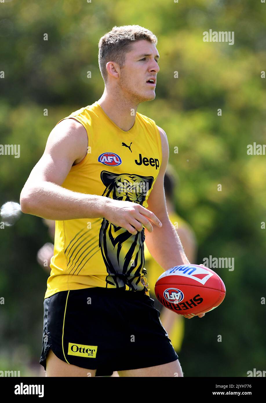 Ben Miller is seen during Richmond Tigers AFL training at Metricon ...