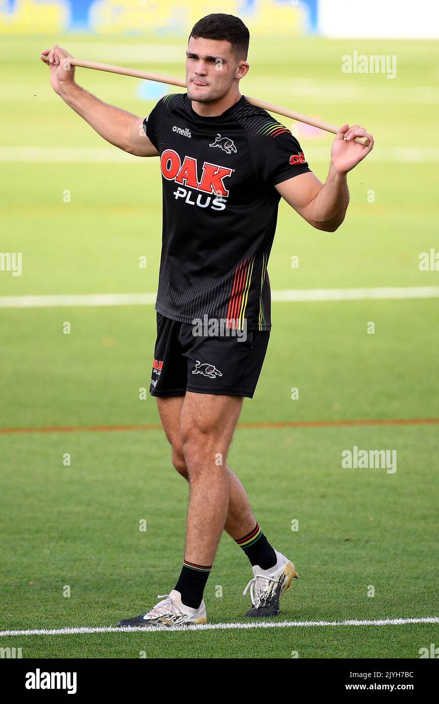 Nathan Cleary of the Panthers during an open training session and fan ...