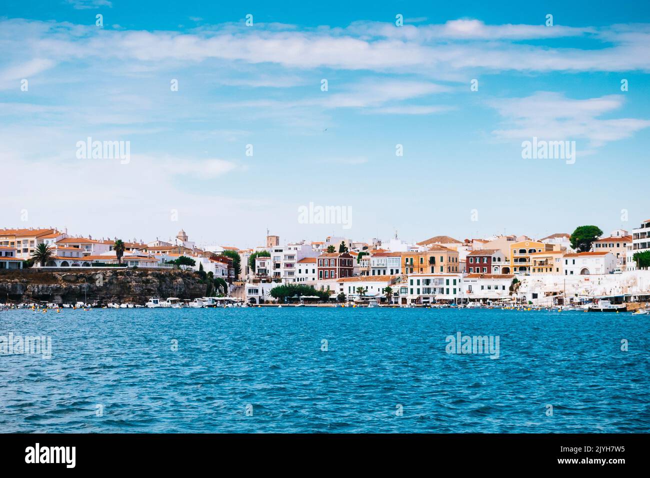 Fishing port of Cales Fons in the town of Es Castell, Menorca, Spain ...