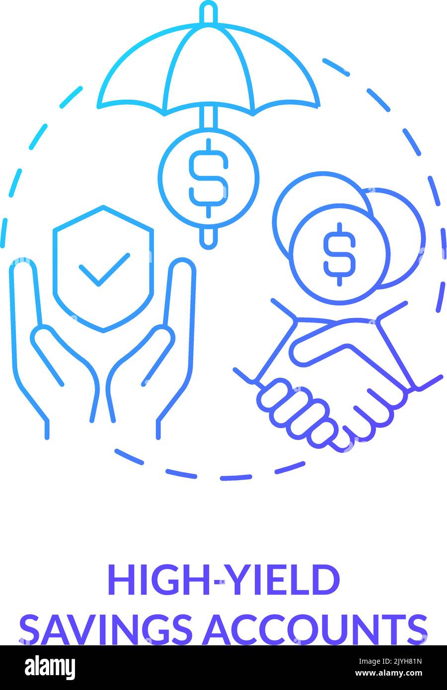 High yield savings accounts blue gradient concept icon Stock Vector ...