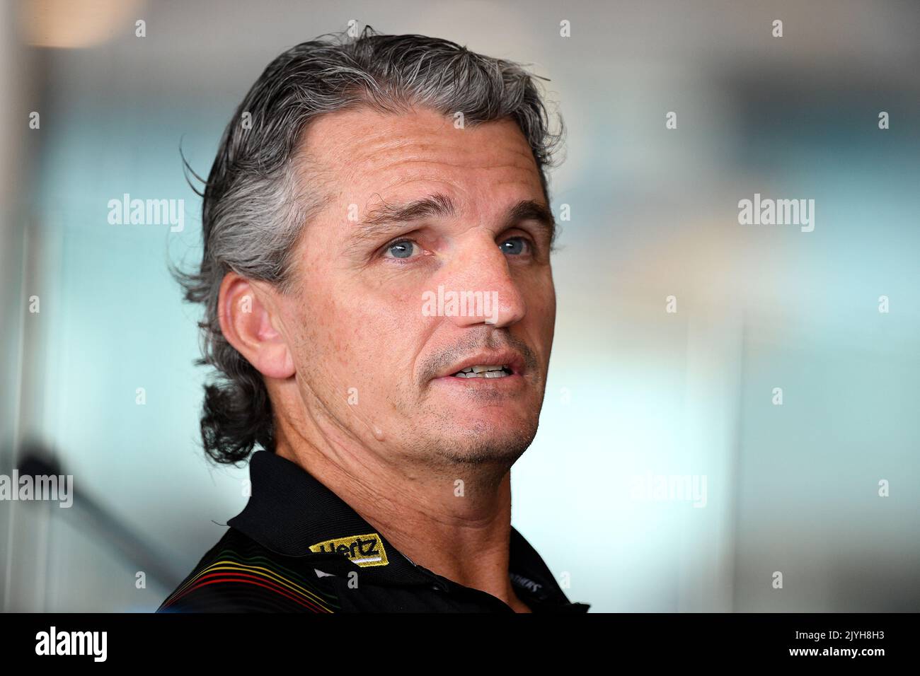 Panthers coach Ivan Cleary speaks to media during a Penrith Panthers ...