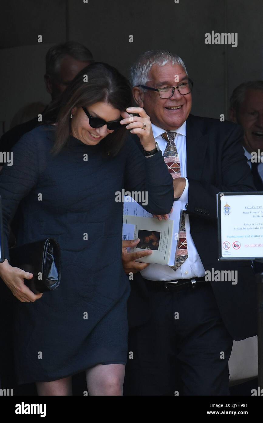 Former Queensland Premier Anna Bligh attends the state funeral for the ...