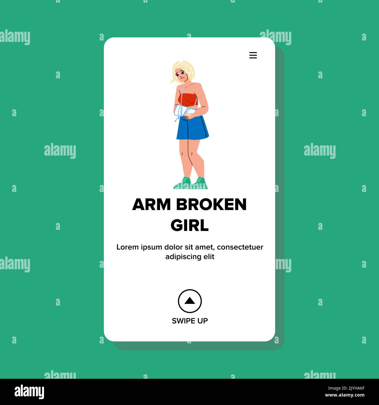 arm broken woman vector Stock Vector Image & Art - Alamy