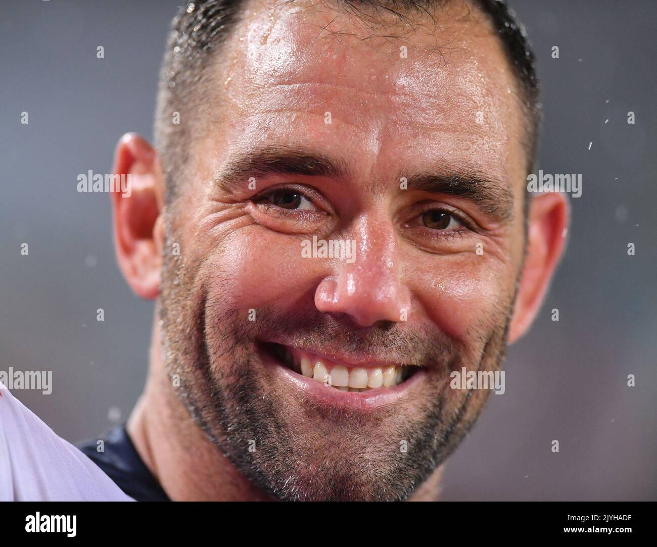 Storm captain Cameron Smith celebrates following the NRL Grand Final ...